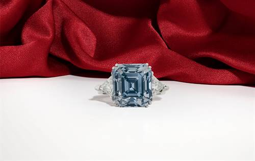 A rare fancy dark gray-blue diamond ring of 8.74 carats